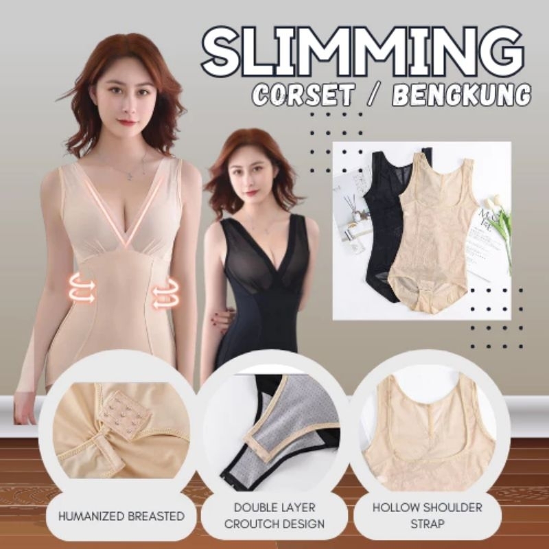 Corset / Bengkung seamless underwear girdle slimming bodysuit full body bengkung bersalin ...