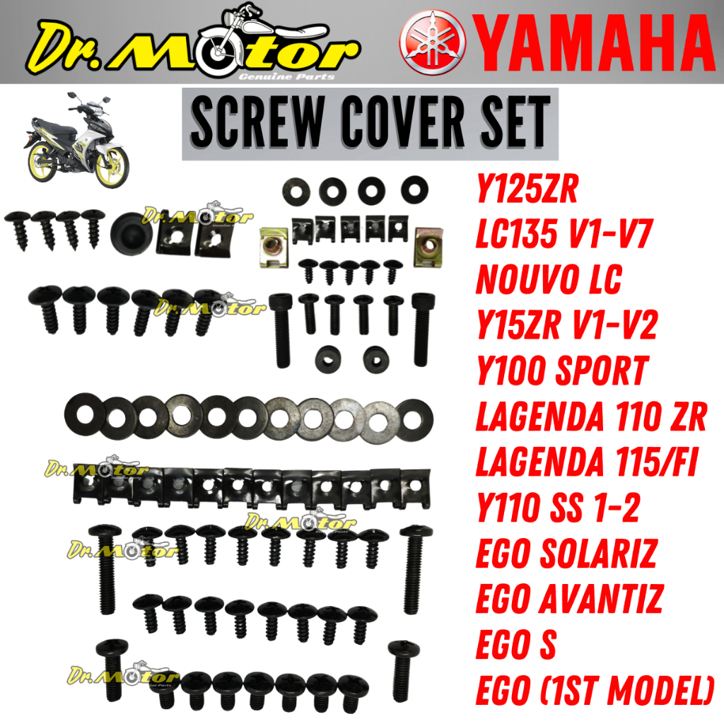 Y15ZR LC135 EGO SOLARIZ Y125ZR Y100 Y110 NVX 155 Screw Body Cover Full ...