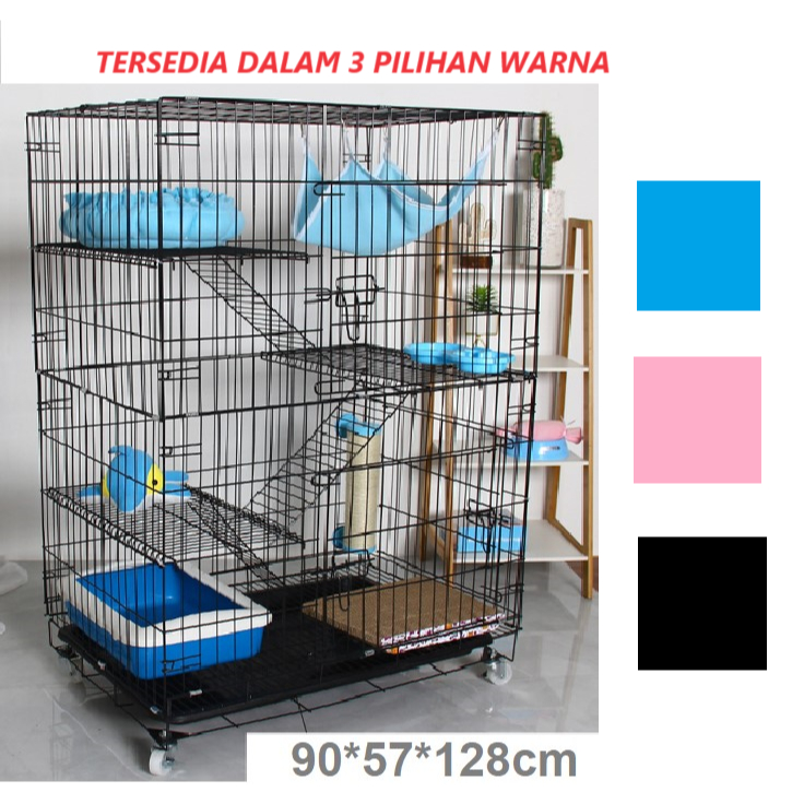 SANGKAR KUCING BESAR 3 TINGKAT. LARGE IRON PET CAGE, 3 LEVEL ...