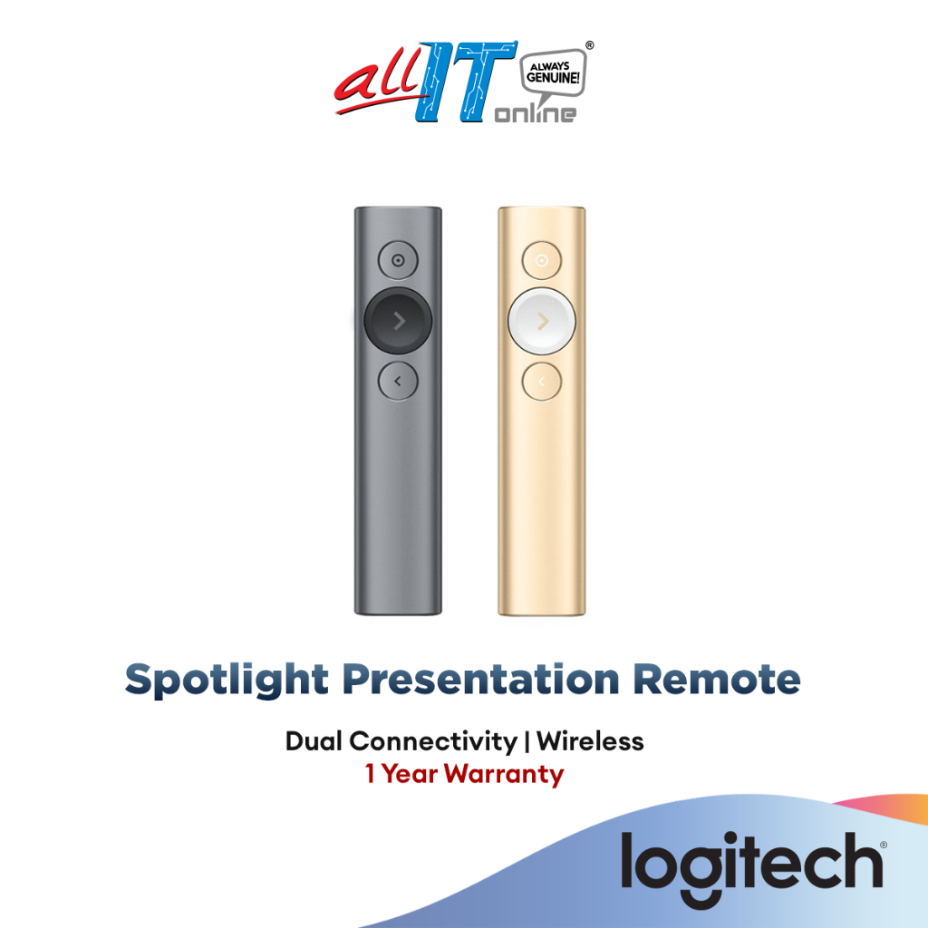 Logitech Spotlight Wireless Presenter - Gold/Slate | Shopee Malaysia