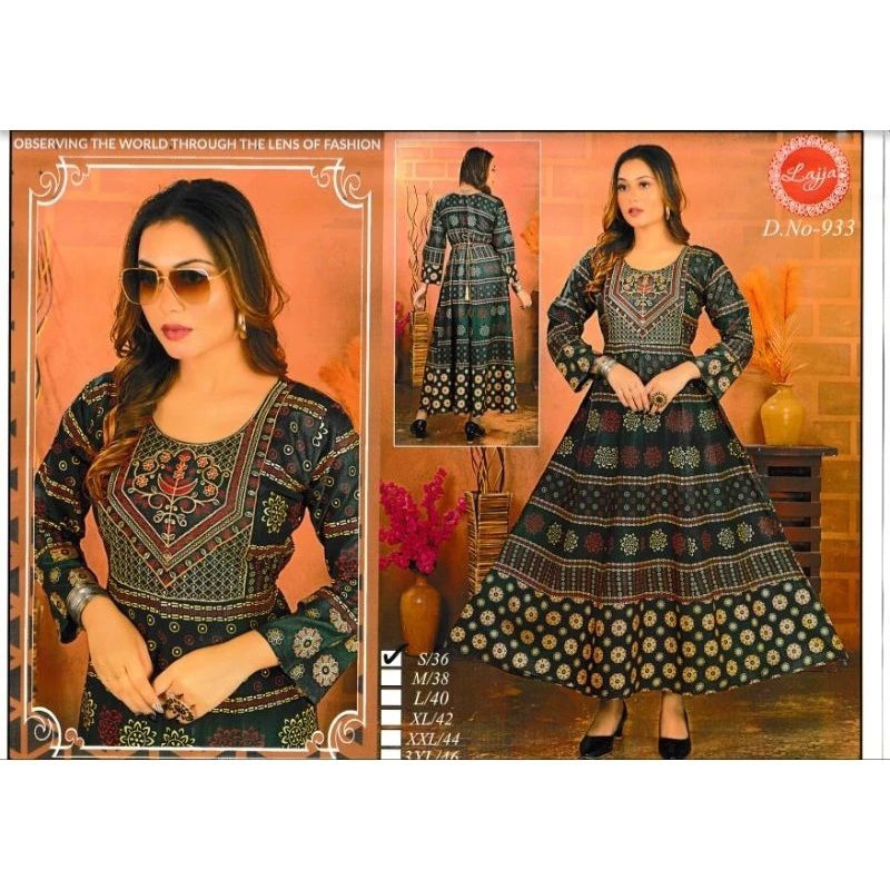 [S-3XL]LJ933 Exclusive Long Kurti Gown Indian Dress/ Baju Bollywood ...