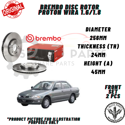 PROTON WIRA 1.6/1.8 FRONT 100% BREMBO BRAKE DISC ROTOR | Shopee Malaysia