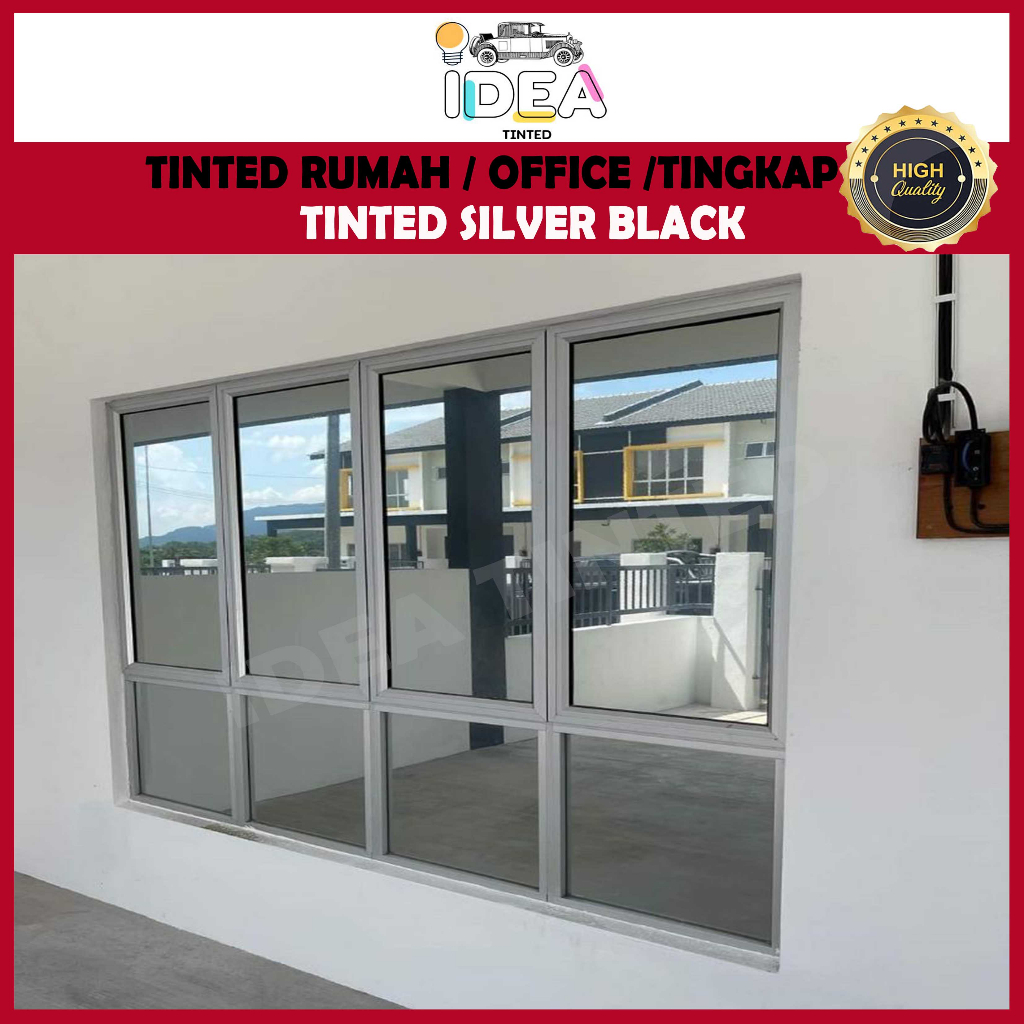 Tinted Rumah Silver Black/Tinted Tingkap/Window Film/Reflective Film/Privacy WindowFilm/Sliding ...