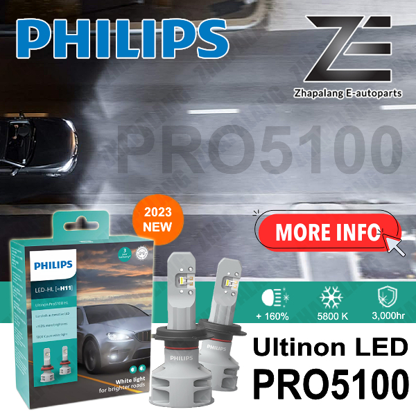 Philips Ultinon Pro5100 LED Headlight H1 H3 H4 H7 H11 HB3 HB4 HIR2 Fog H8 H11 H16 +160% More ...