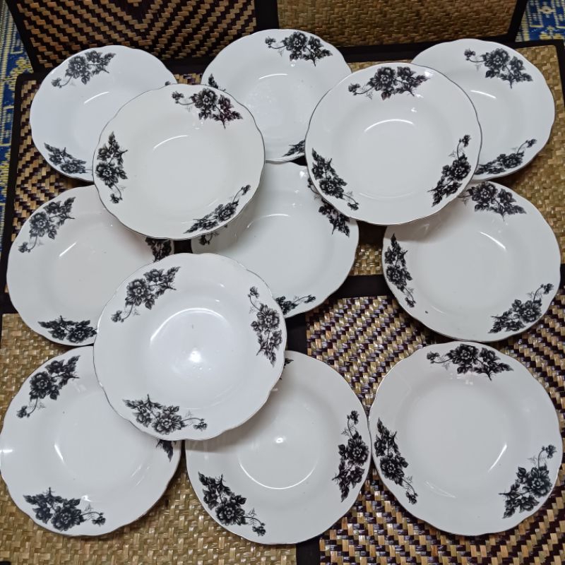 Pinggan vintage pinggan mangkuk lama pml kekwa hitam klasik | Shopee ...
