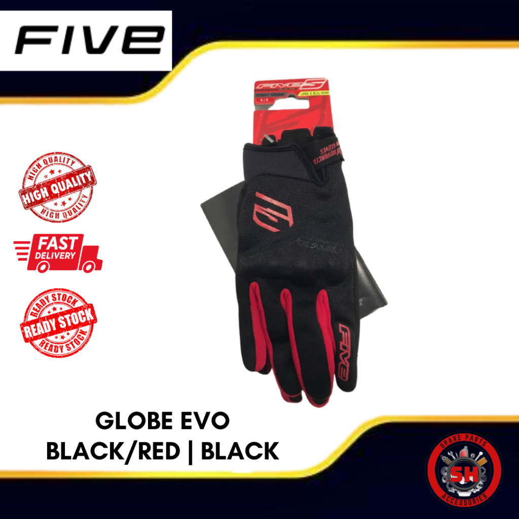 Five Glove Globe Evo Glove (Ready Stock) Glove Motor Motorcycles Glove | Shopee Malaysia