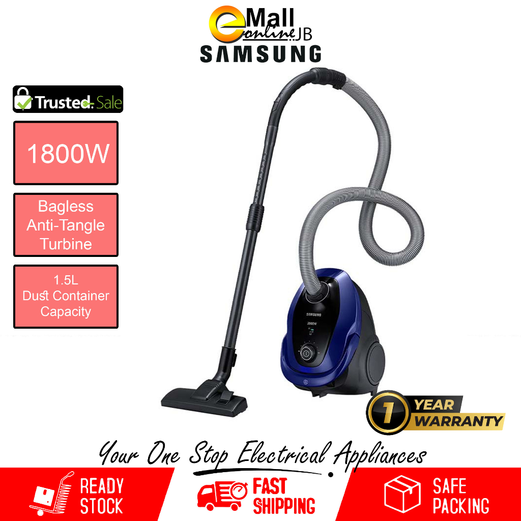 Samsung Canister Bagless Vacuum Machine 1800W / Anti-Tangle Turbine / Compact Design ...
