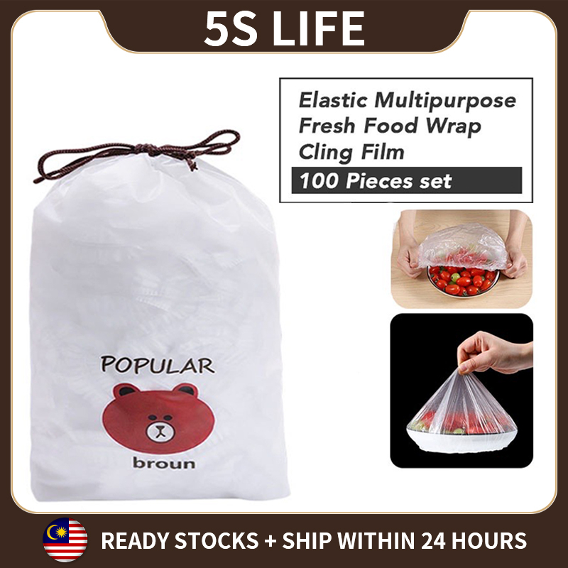 5s 🇲🇾 [READY STOCK] 100pcs Food Grade Disposable Plastic Wrap Bahan ...