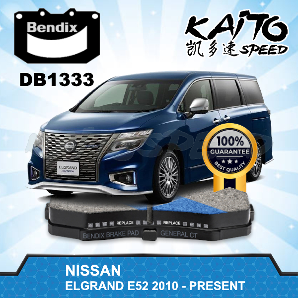 Bendix Front Brake Pad DB1333 Nissan Elgrand E52 2010 2011 2012 2013 2014 2015 2016 2017 2018 ...