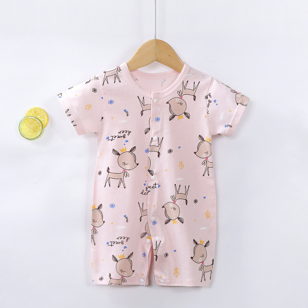 Baju Bayi Newborn Baby Clothing Cotton Romper Short Sleeve Button ...