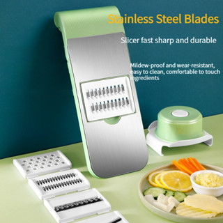 Slicer Multifunction Vegetable Fruits Chopper Food Cutter Graters Adjustable With Hand Guard ...