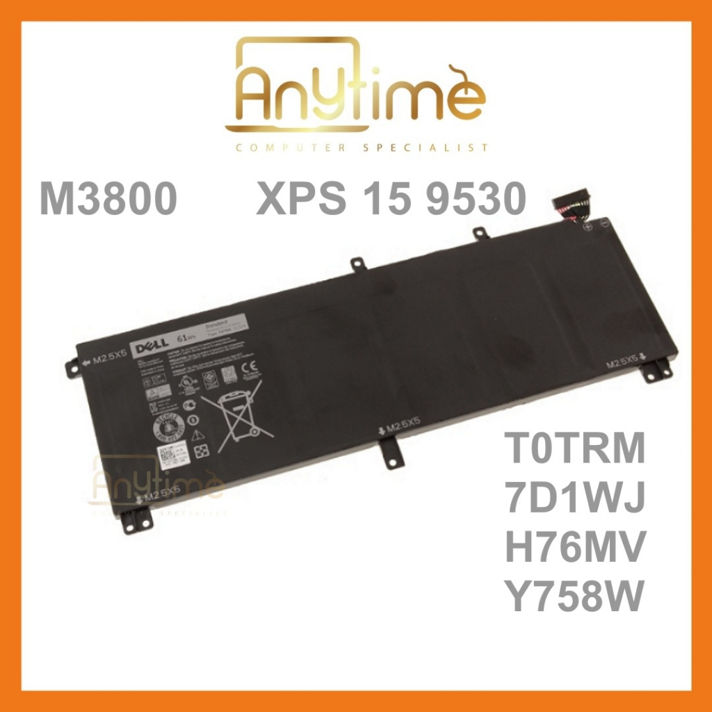 DELL T0TRM Y758W 0H76MY TOTRM BATTERY DELL Precision M3800 XPS 15 9530 ...