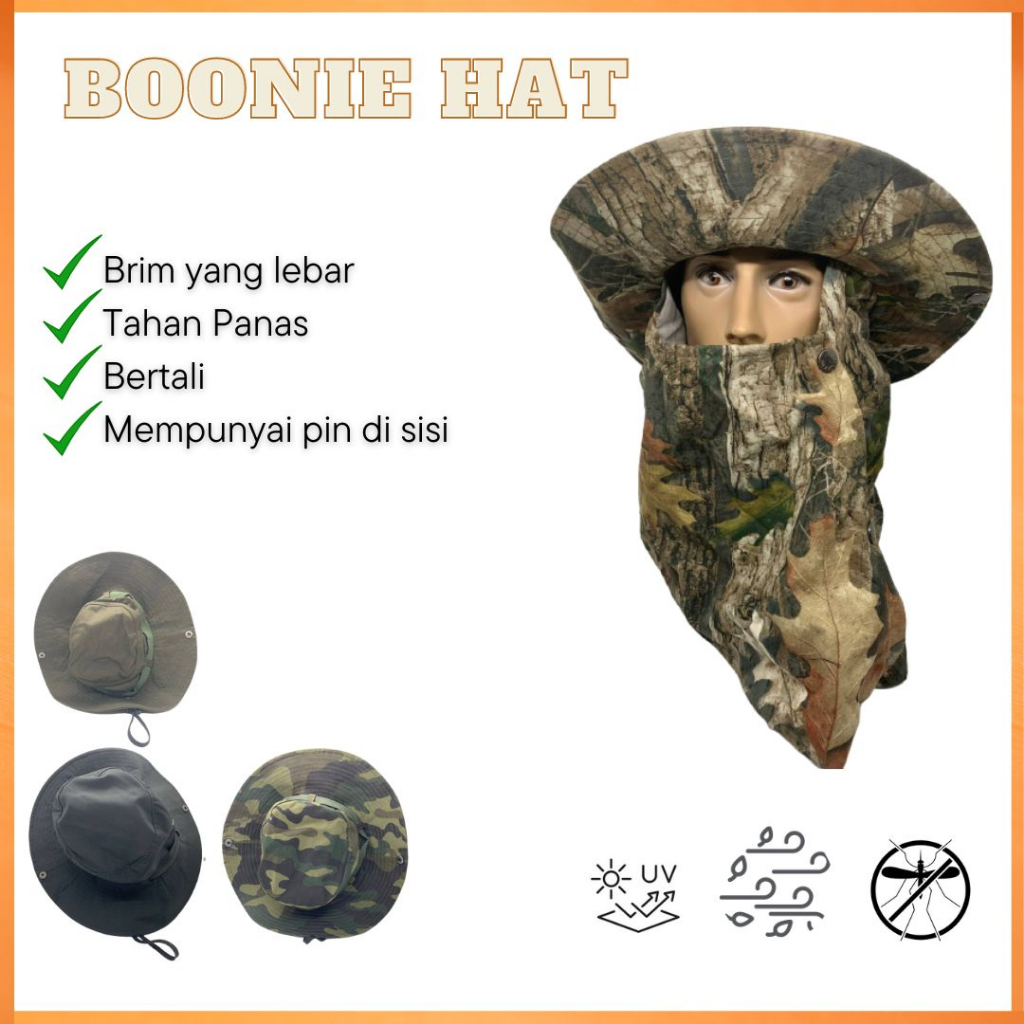 Topi Viral Hat Outdoor Hat Hiking Hat Trekking Hat Jungle Hat Boonie ...