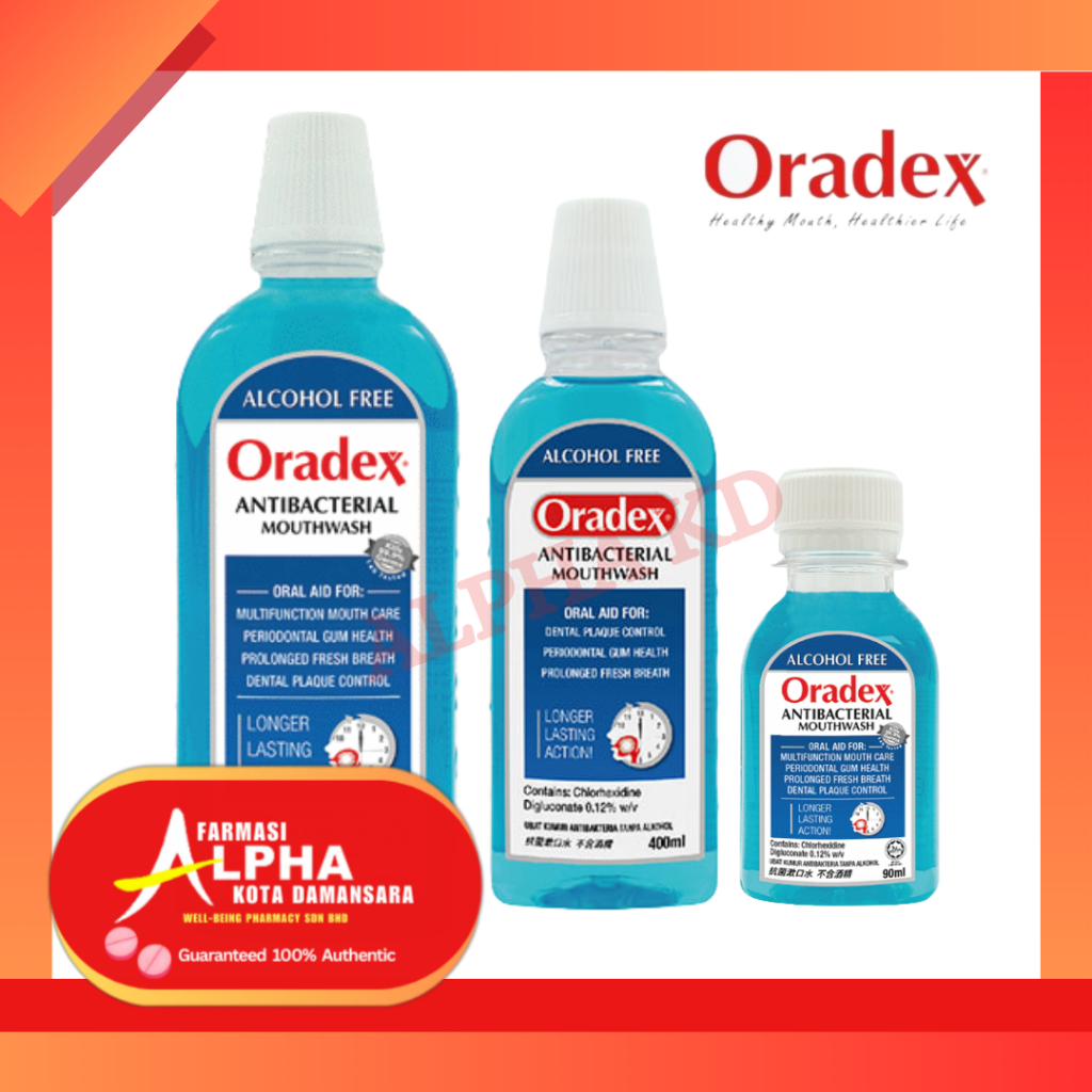 Oradex Antibacterial Mouthwash 750ml / 400ml / 90ml | Shopee Malaysia