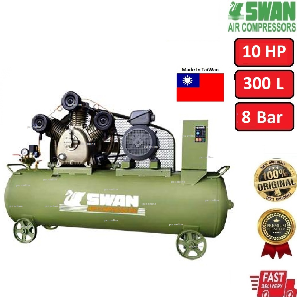 SWAN SWU-310N AIR COMPRESSOR 10HP 300L 8 Bar (3 Phase) | Shopee Malaysia