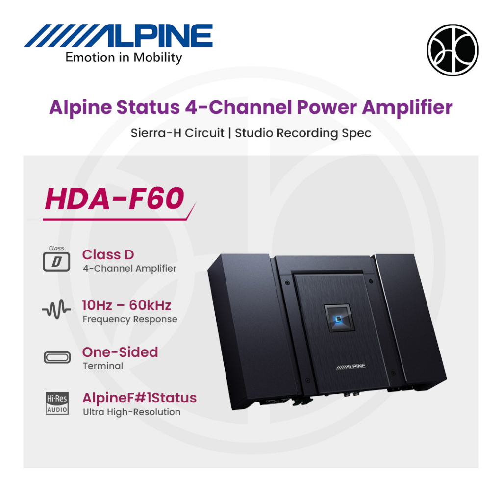 Alpine HDA-F60 Alpine Status High-Resolution 4-Channel Power Amplifier ...