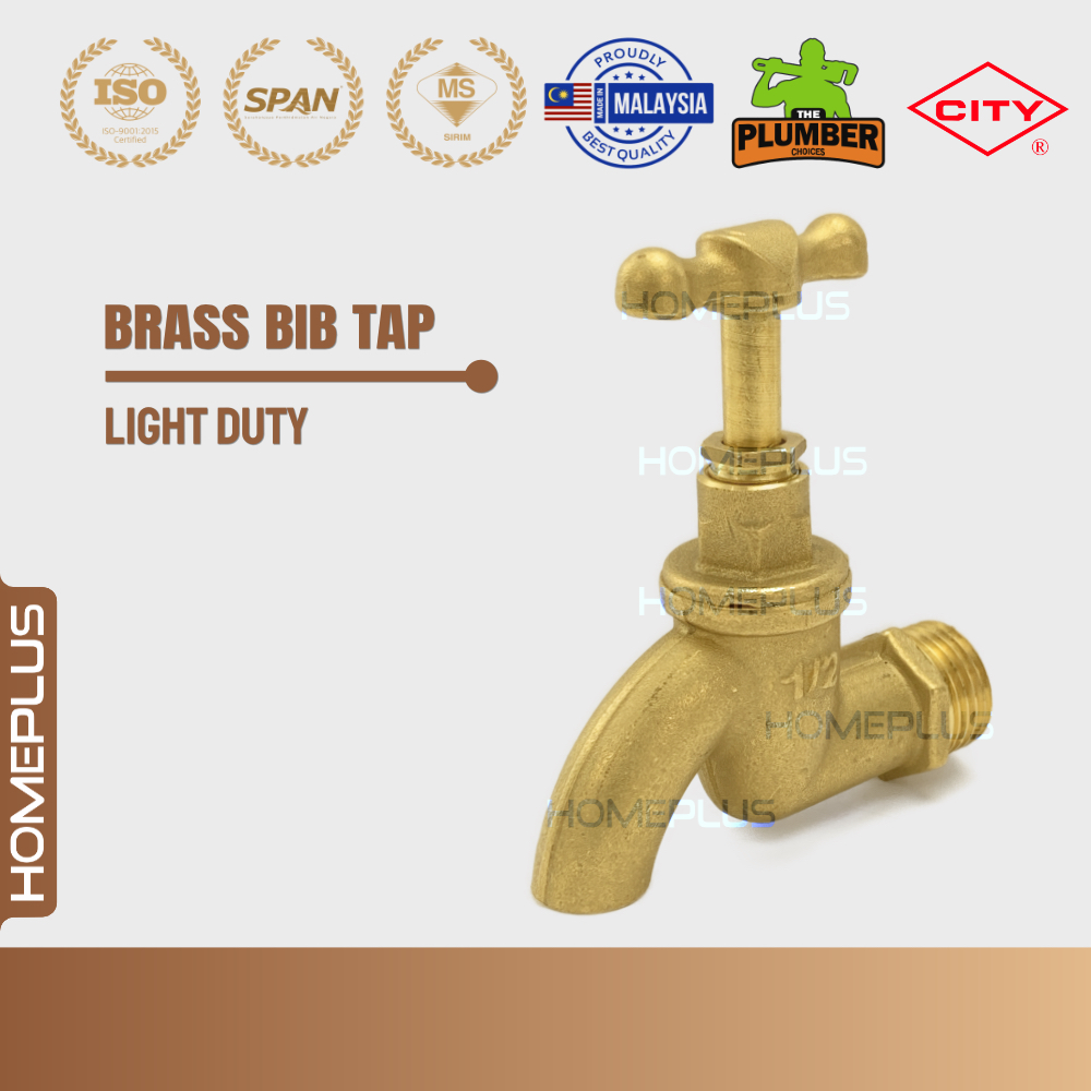 Homeplus City 1/2 Inch Brass Bib Tap Faucet Home Kitchen Bathroom Water ...