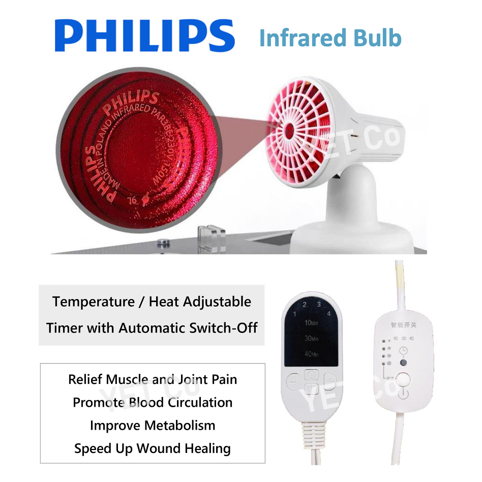 Philips InfraPhil 150w Infrared Bulb Lamp Adjustable Dimmable Timer ...