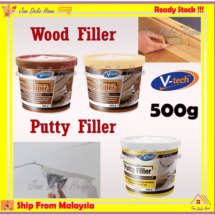 500g VT-462 Wood Filler (All Purpose) Water Based Putty Pengisi Kayu ...