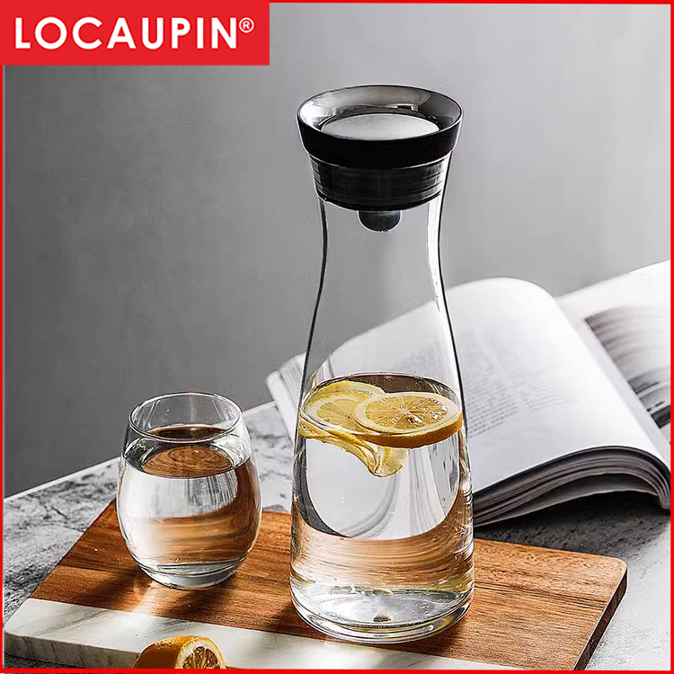 Locaupin 1800mL Borosilicate Glass Bottle Pitcher Glass with Filter ...
