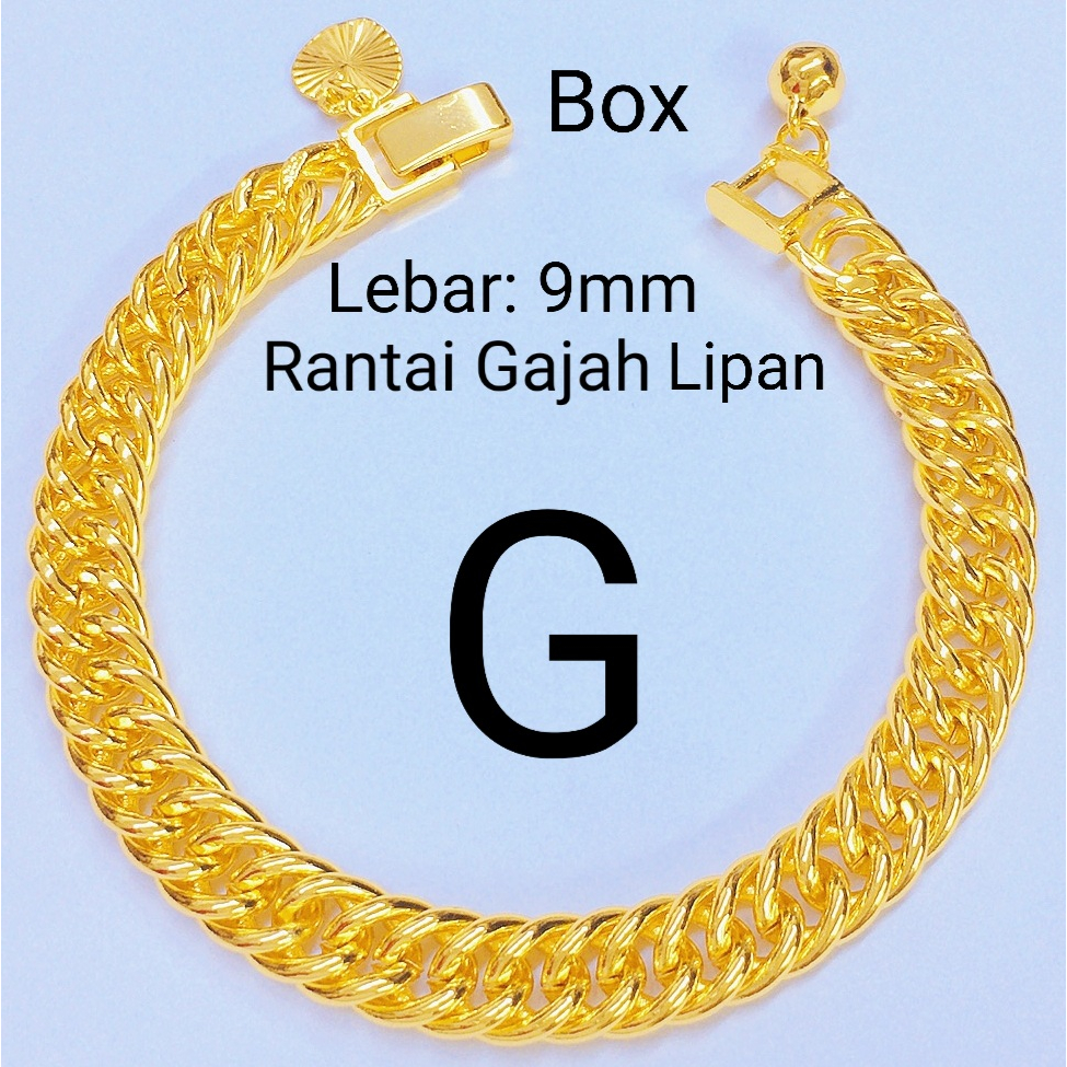 💥ADA COP 916💥(BCE52) EMAS BANGKOK ADULT BRACELET ROUND DOUBLE CURB GELANG/RANTAI TANGAN GAJAH ...