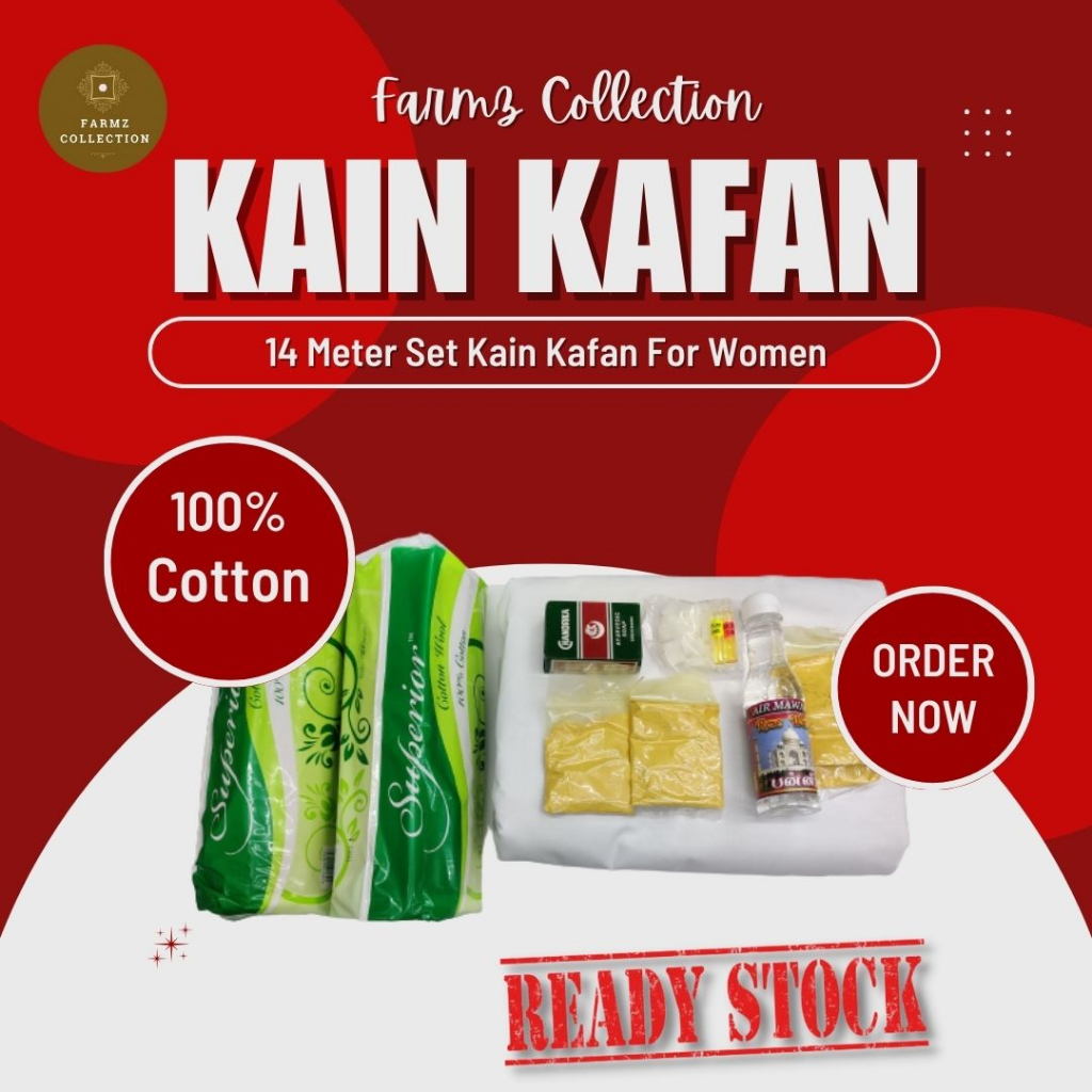 Kain Kafan Set for Women 14 Metres | Set Kafan Untuk Wanita Cotton ...