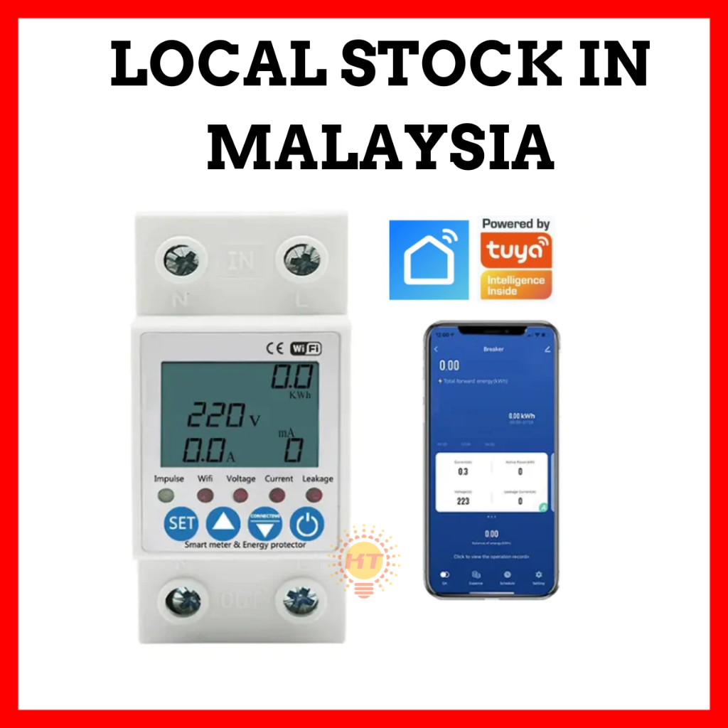 Smart Life Power Monitoring Meter 63A with Leakage Protection | Shopee ...