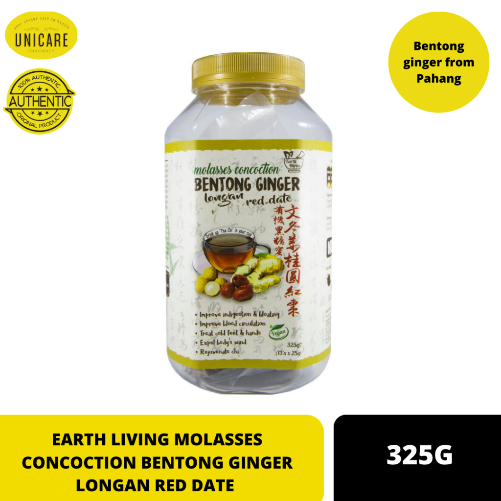 EARTH LIVING MOLASSES CONCOCTION BENTONG GINGER LONGAN RED DATE 325G ...