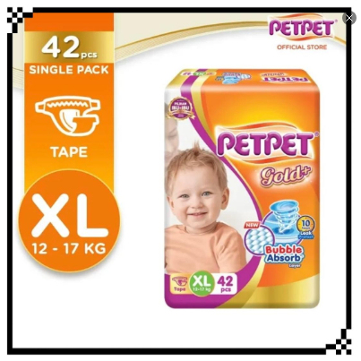 PETPET GOLD Tape M64/L54/XL42 (1 PACK) ( NB 60 /S76 NEW SOFTYPACK ...