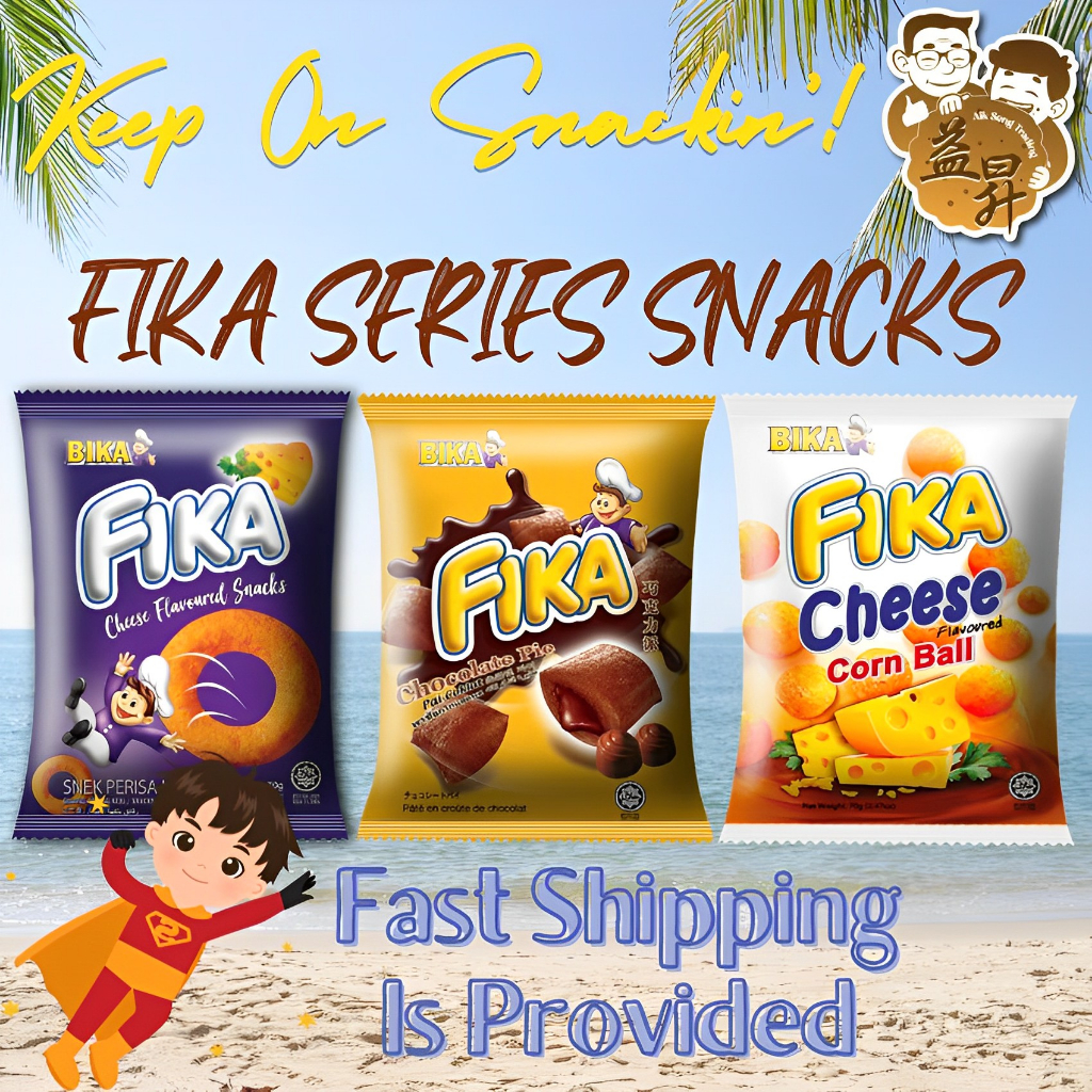 30 packs x 12gm / 10 packs x 60gm - Bika Fika Series Snacks [Chocolate Pie / Cheese Corn Ball ...