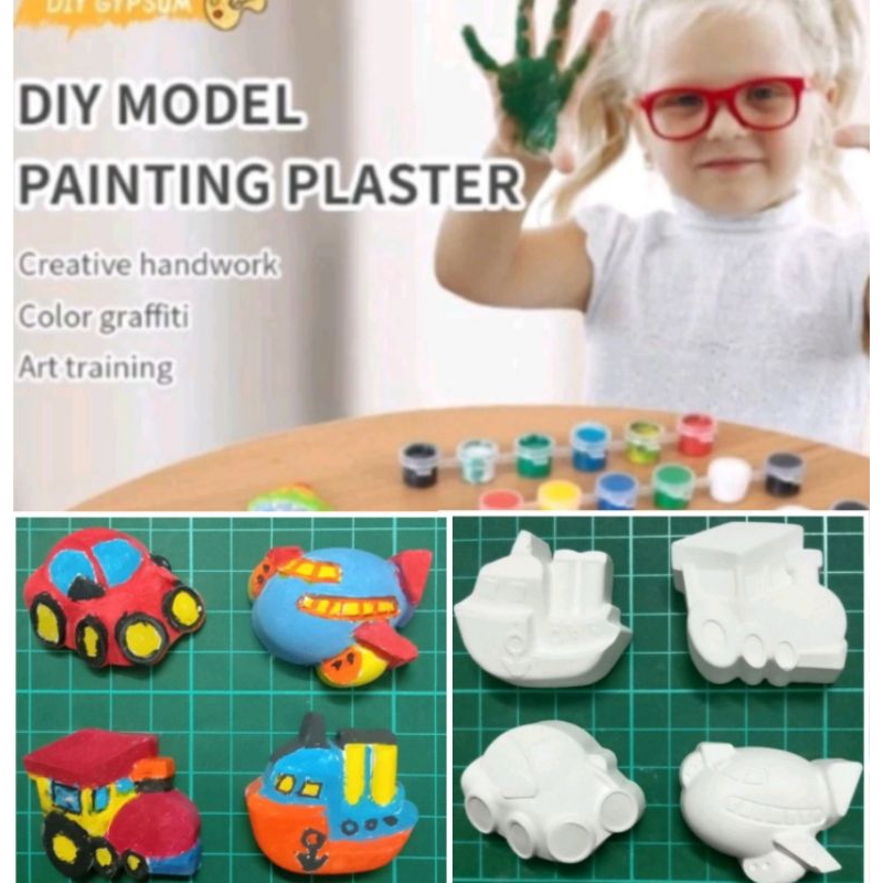 Gypsum Diy Plaster Doll Art& Craft Plaster Painting Mainan Plaster Toys ...