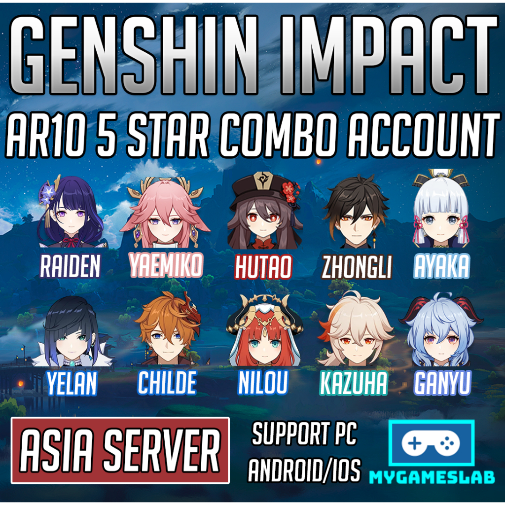 Genshin Impact Starter Account Combo (Asia) AR10 | Raiden | Ayaka ...