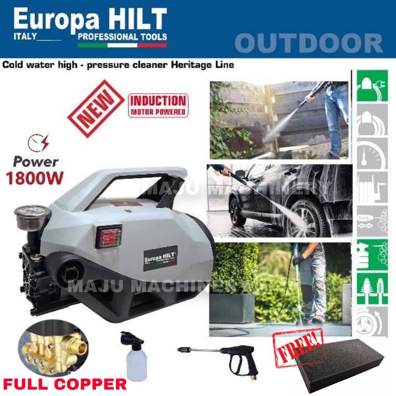 EPH1805 High Pressure Cleaner 1800W/152Bar 6Meter Hose/Copper Pump Head ...