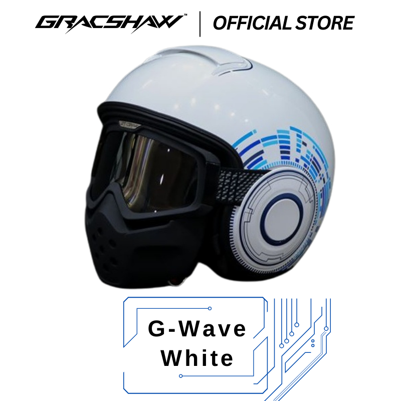 Gracshaw Glaxus G828 G-Wave with Free Smoke Goggle Mask Open Face ...