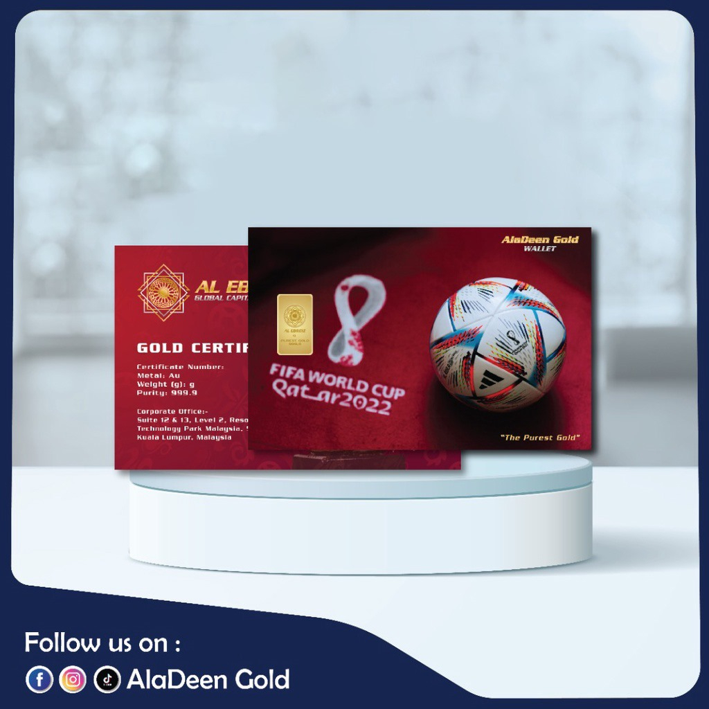 AlaDeen Gold®️ 0.1gram Gold Bar - Special Edition World Cup 2022 Qatar ...