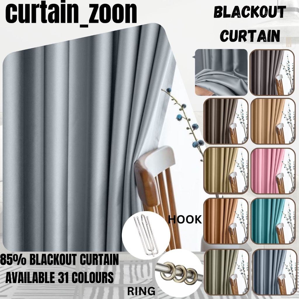A3 Ready Made Curtain! Siap Jahit Langsir Langsir RAYA Kain Tebal ...