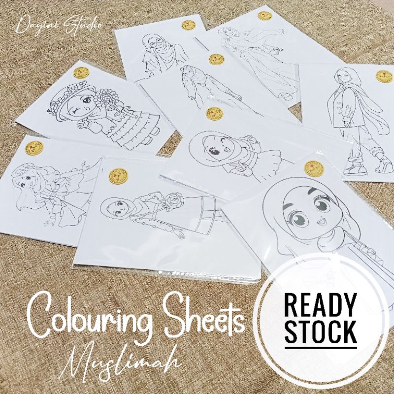 Colouring Sheet Muslimah | Kertas Mewarna | Doodle Girl | Kids & Adults ...