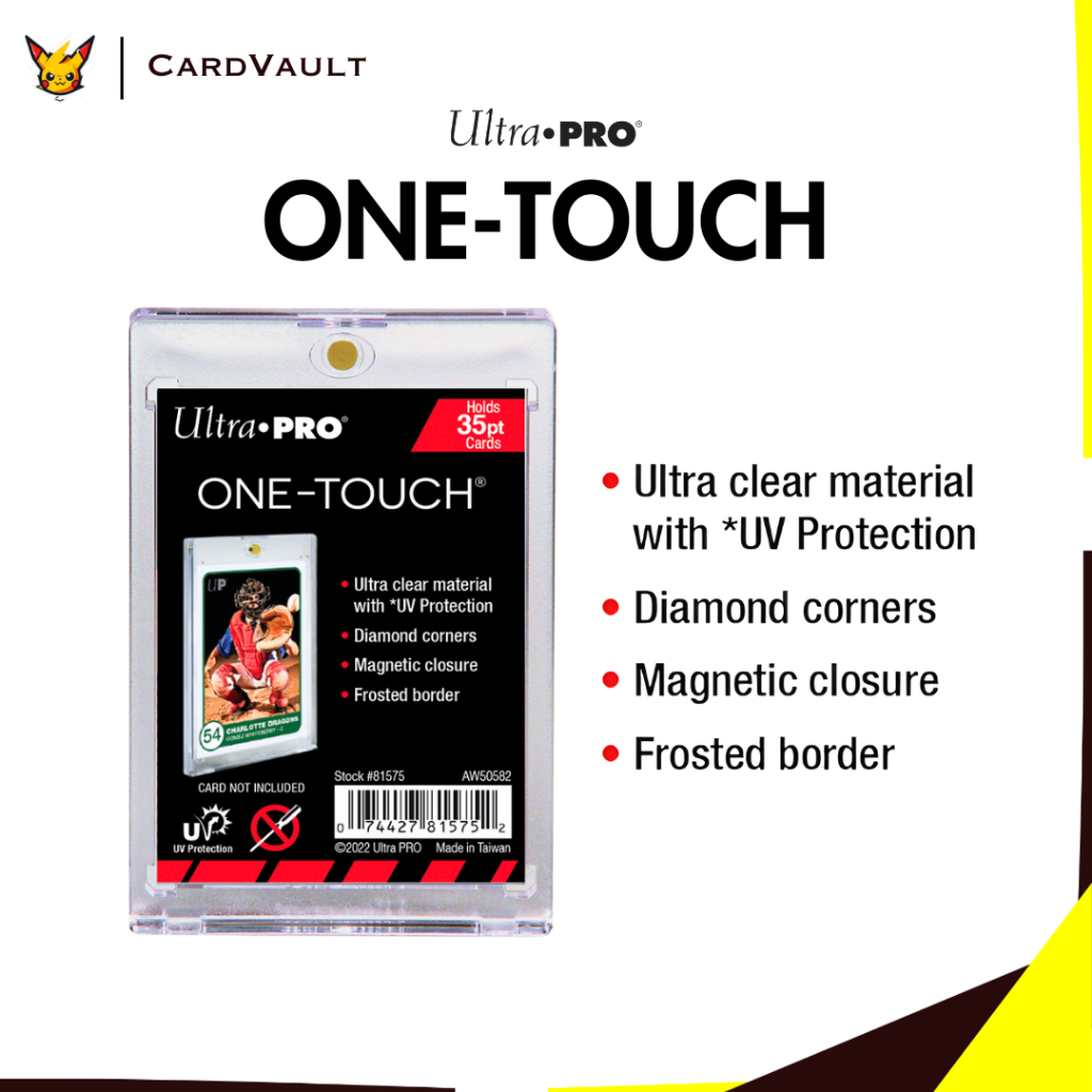 Ultra Pro ONE-Touch 35PT Magnetic Card Holder - Black Border Trading Card Game Case Pokemon ...