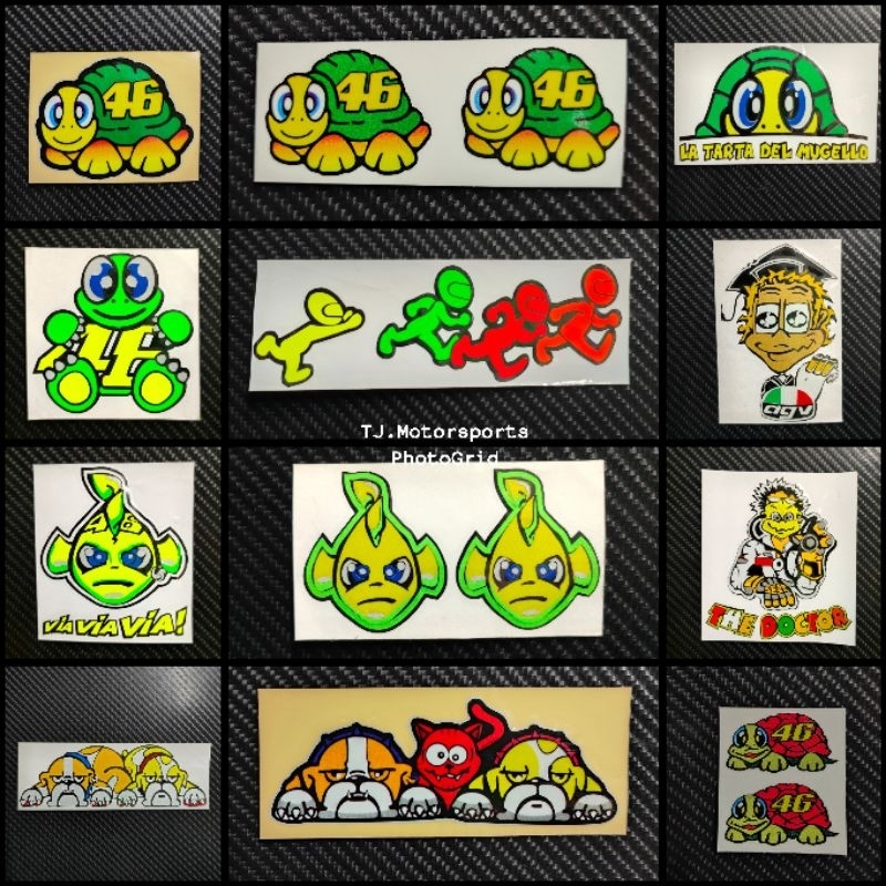 Stiker Valentino Rossi The Doctor VR 46 Turtle Mugello Italy Motogp ...