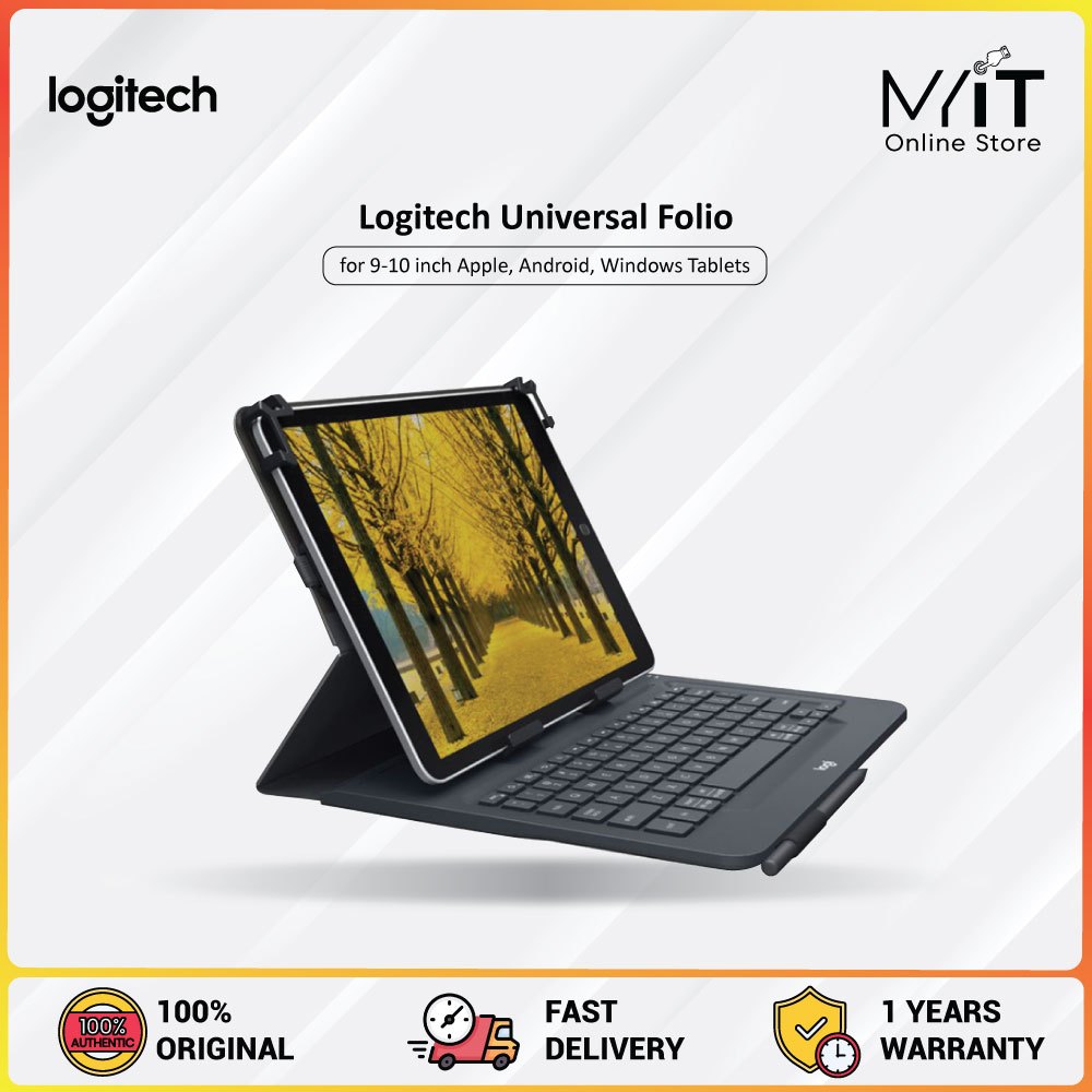 Logitech Universal Folio with Integrated bluetooth keyboard for 9-10 ...