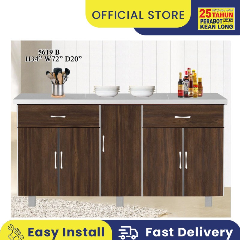 KLSB Almari Dapur 6'/Almari Dapur Bertutup/Almari Dapur Rendah/Cabinet ...