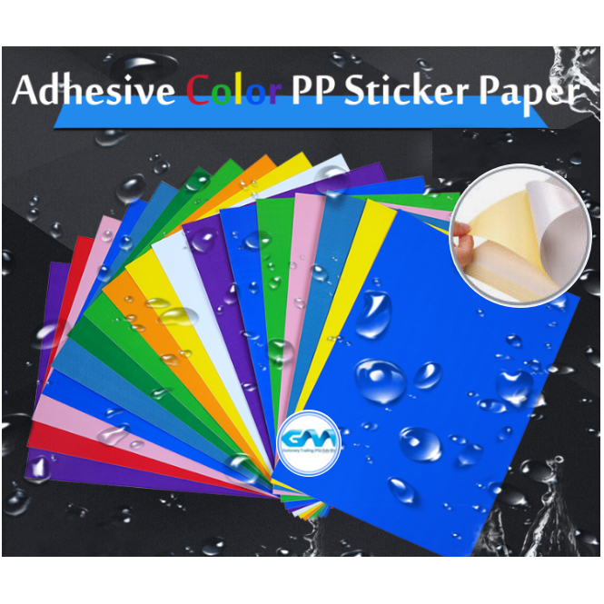 A4 Colour PVC Sticker | Waterproof Self Adhesive Sticker Label ...