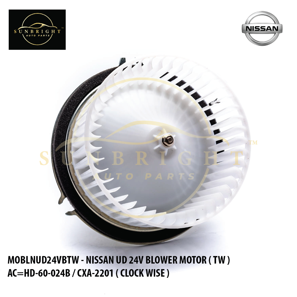 NISSAN UD PKD450 24V BLOWER MOTOR ( TW ) AC=HD-60-024B / CXA-2201 / KM11292 ( CLOCK WISE ...