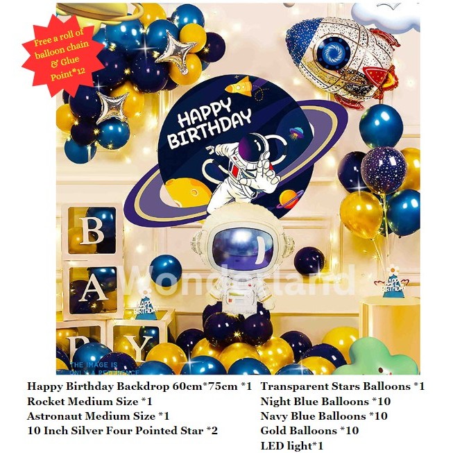 Astronaut Galaxy Birthday Balloon Set Nasa Birthday Decoration Spaceman ...
