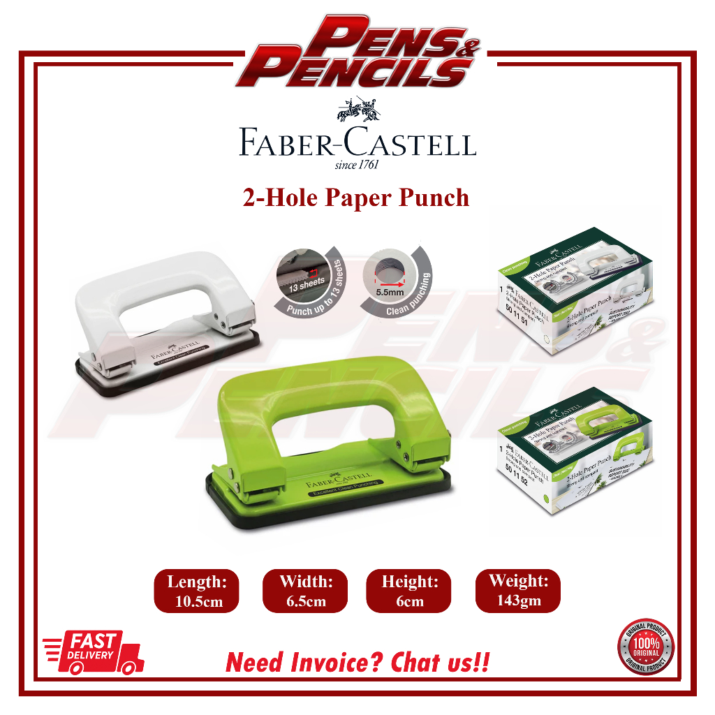 Faber-Castell 2 Hole Puncher / Paper Punch / Paper Puncher / Penebuk ...