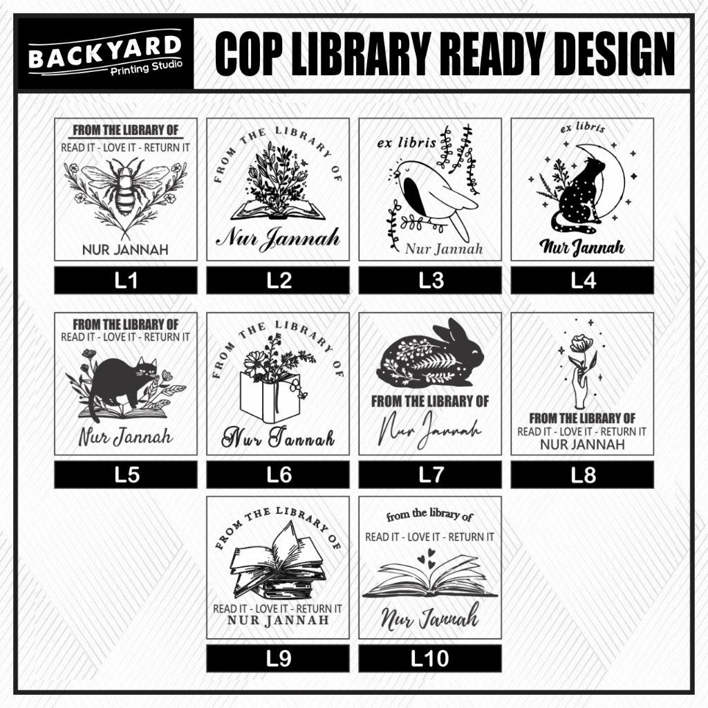 COP LIBRARI SIAP DESIGN SAIZ 4X4CM | Shopee Malaysia