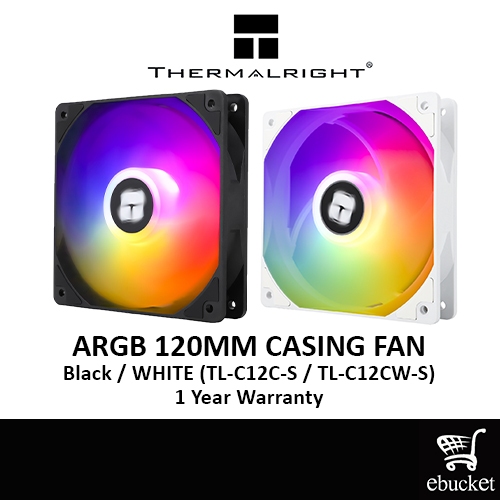 THERMALRIGHT TL-C12C-S (BLACK) / TL-C12CW-S (WHITE) ARGB CASING FAN ...