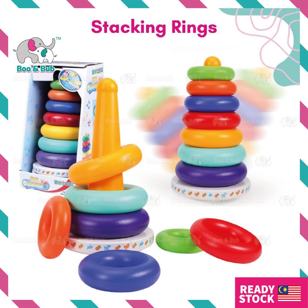 LARGE Baby Stacking Rings Toy | Early Educational learning Montessori ...
