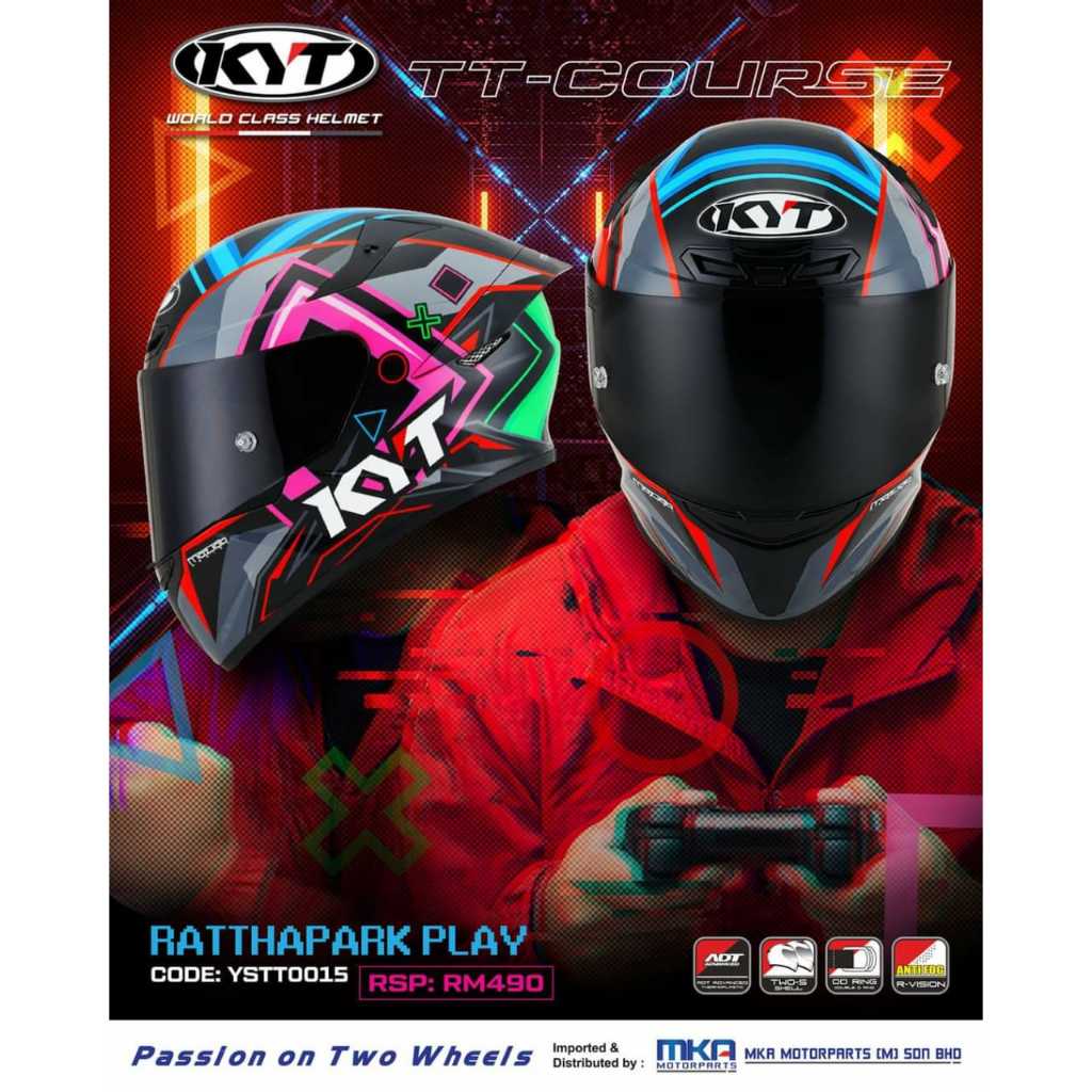 KYT TT COURSE RATTHAPARK PLAY FULLFACE | Shopee Malaysia