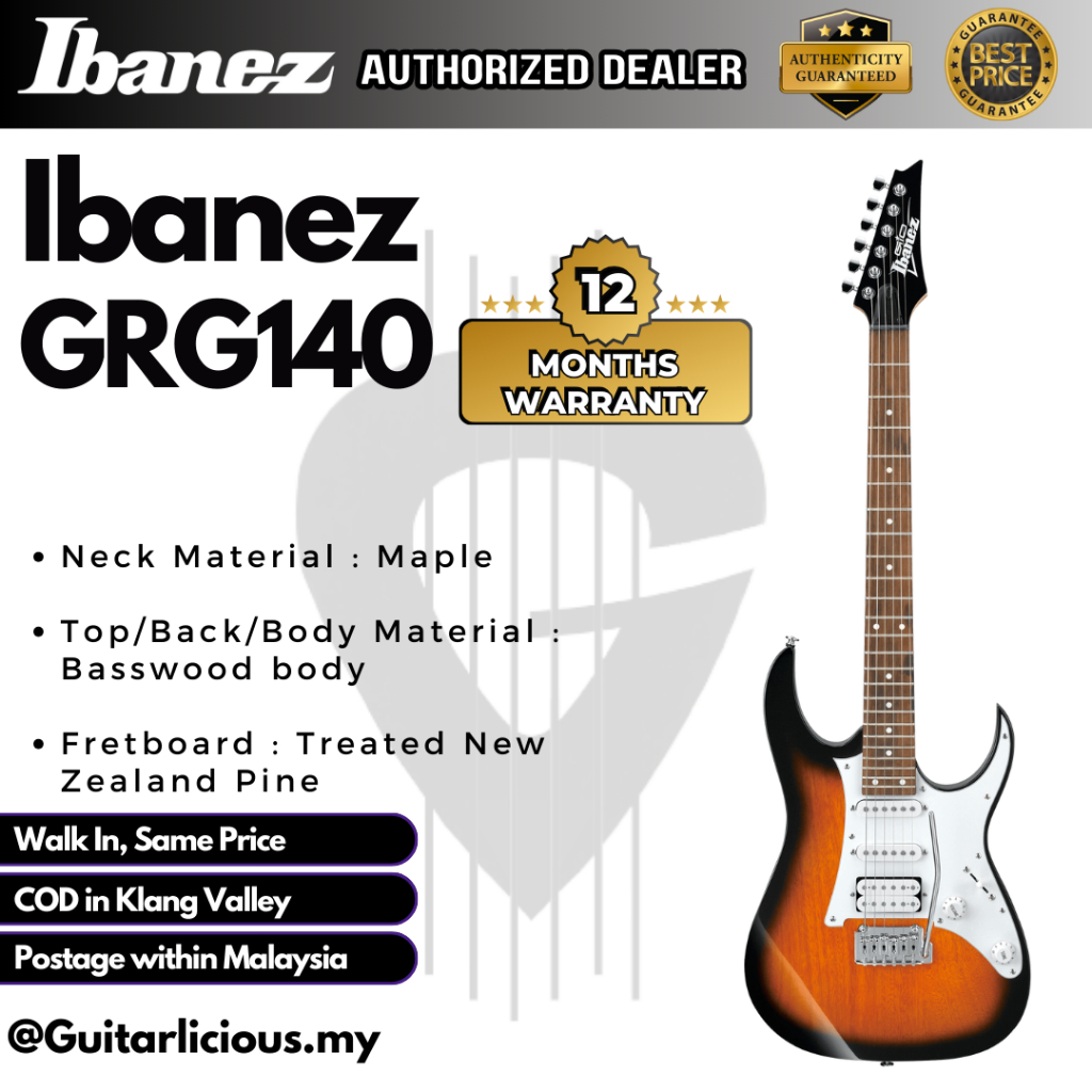 Ibanez GIO GRG140 Electric Guitar with HSS Pick up - Sunburst ( GRG140-SB / GRG / GRG 140 ...